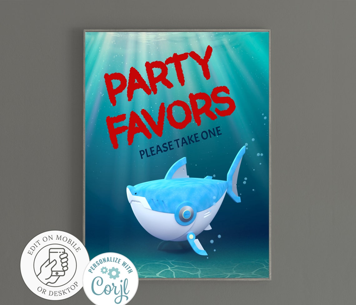 Baby Shark Birthday Thank You Tags Party Favor Tags Digital - Etsy