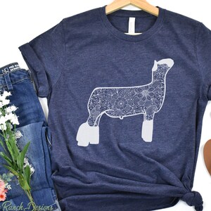 FLORAL Show Lamb Graphic Tee Livestock Tshirt Stock Show Shirt Show ...