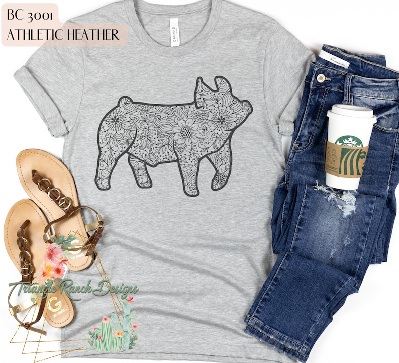 Floral Show Pig Tee Livestock T-shirt Stock Show Shirt Show Pig T-shirt ...