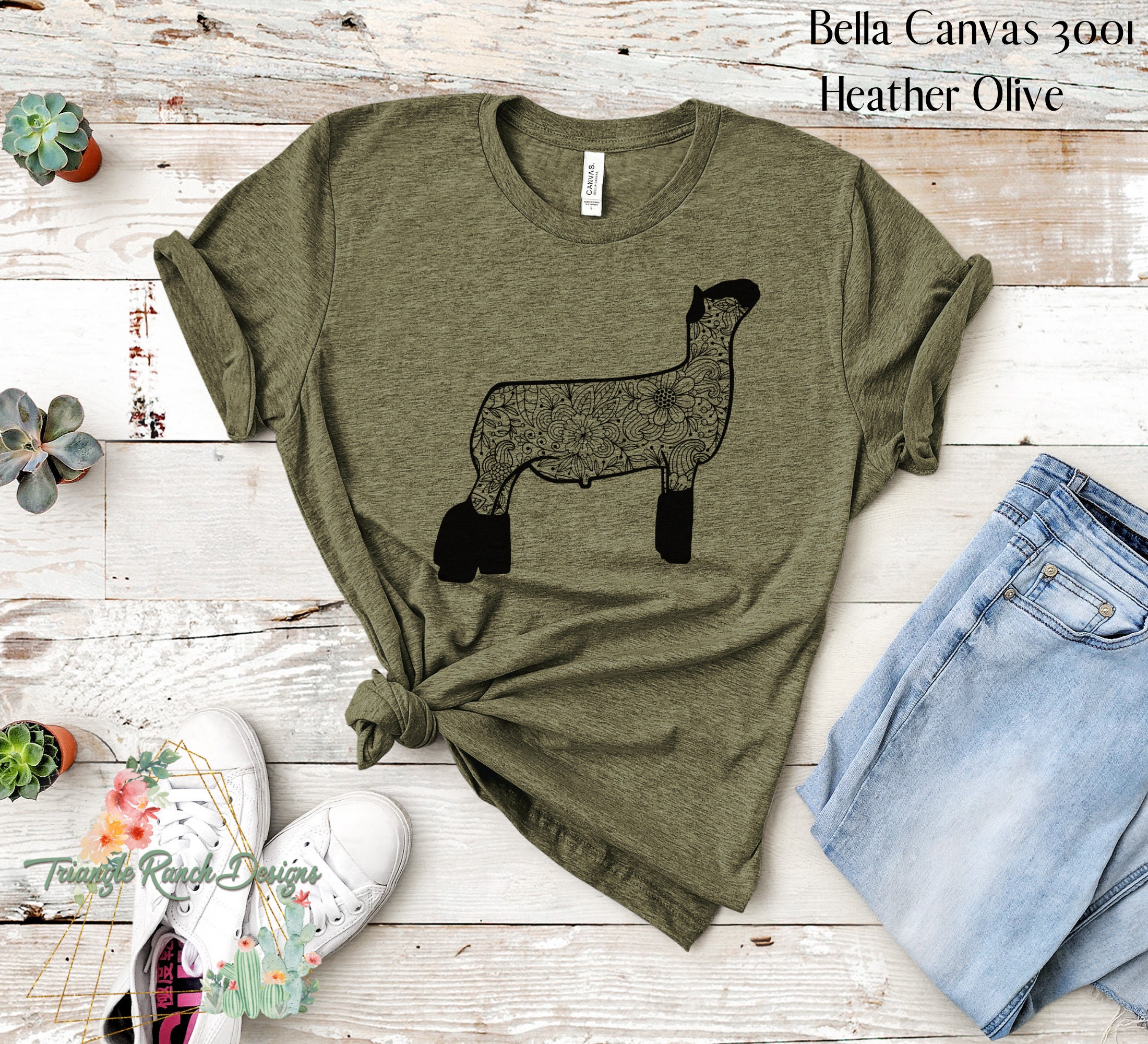 FLORAL Show Lamb Graphic Tee Livestock Tshirt Stock Show Shirt Show ...