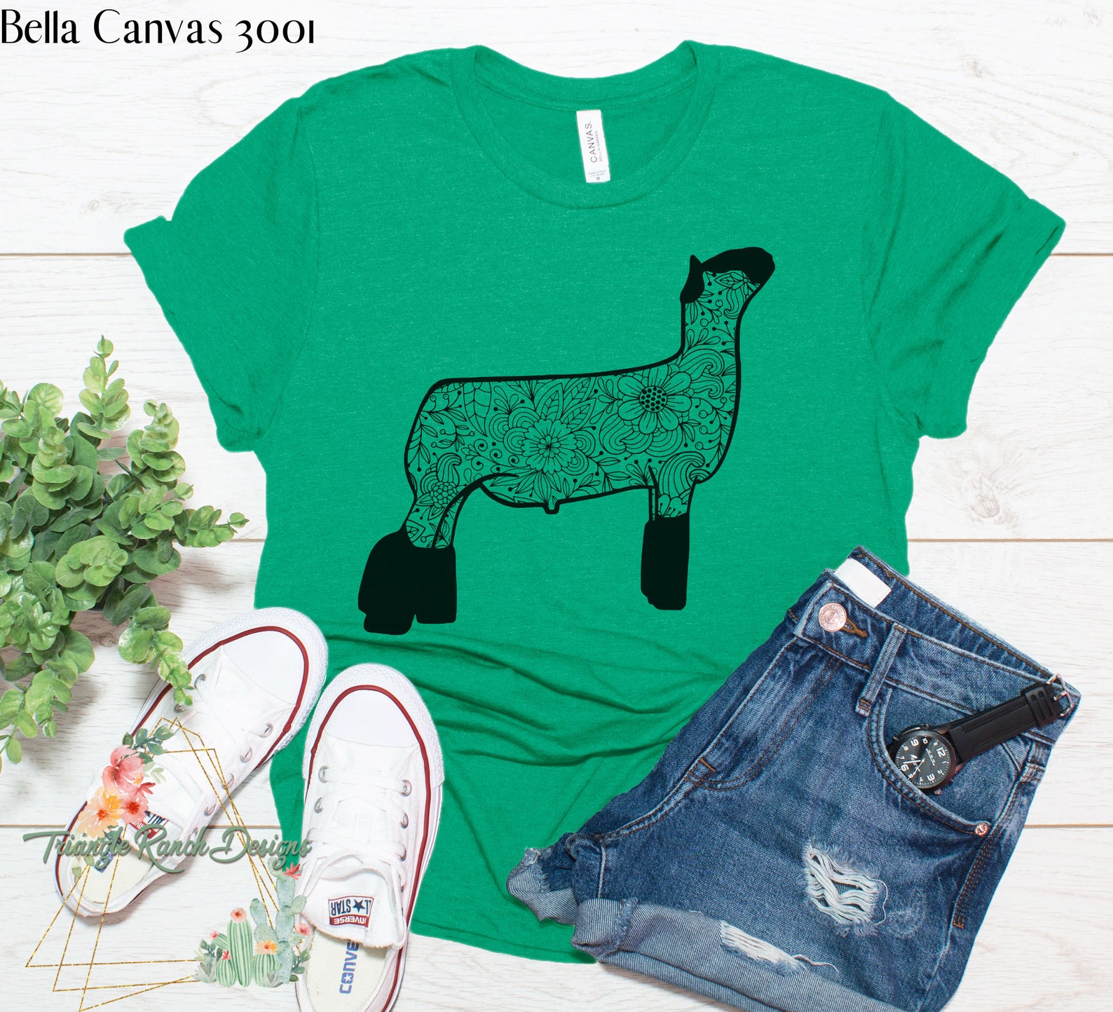 FLORAL Show Lamb Graphic Tee Livestock Tshirt Stock Show Shirt Show ...