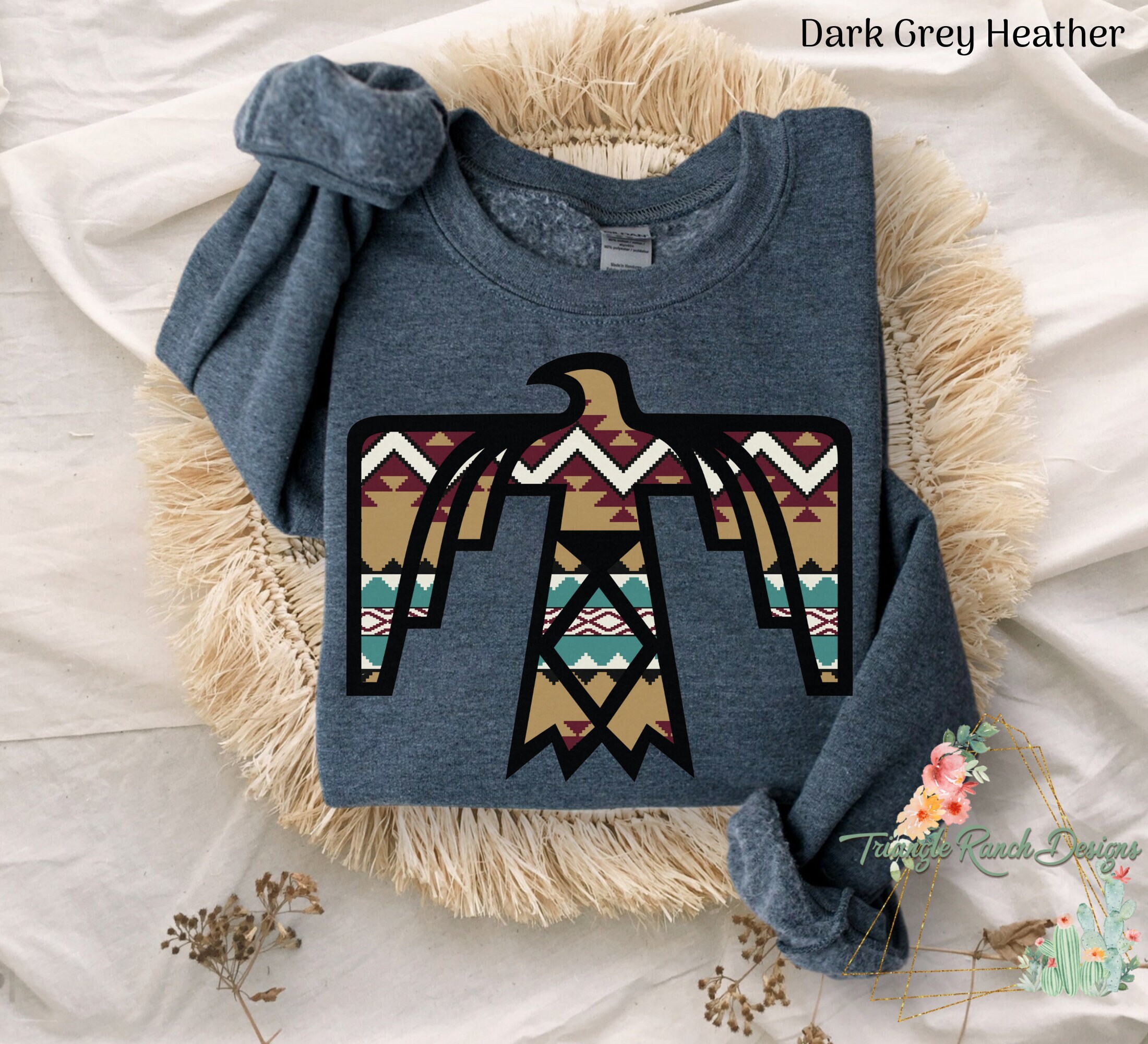 Thunderbird Western Serape Print Sweater, Native American Shirt ...