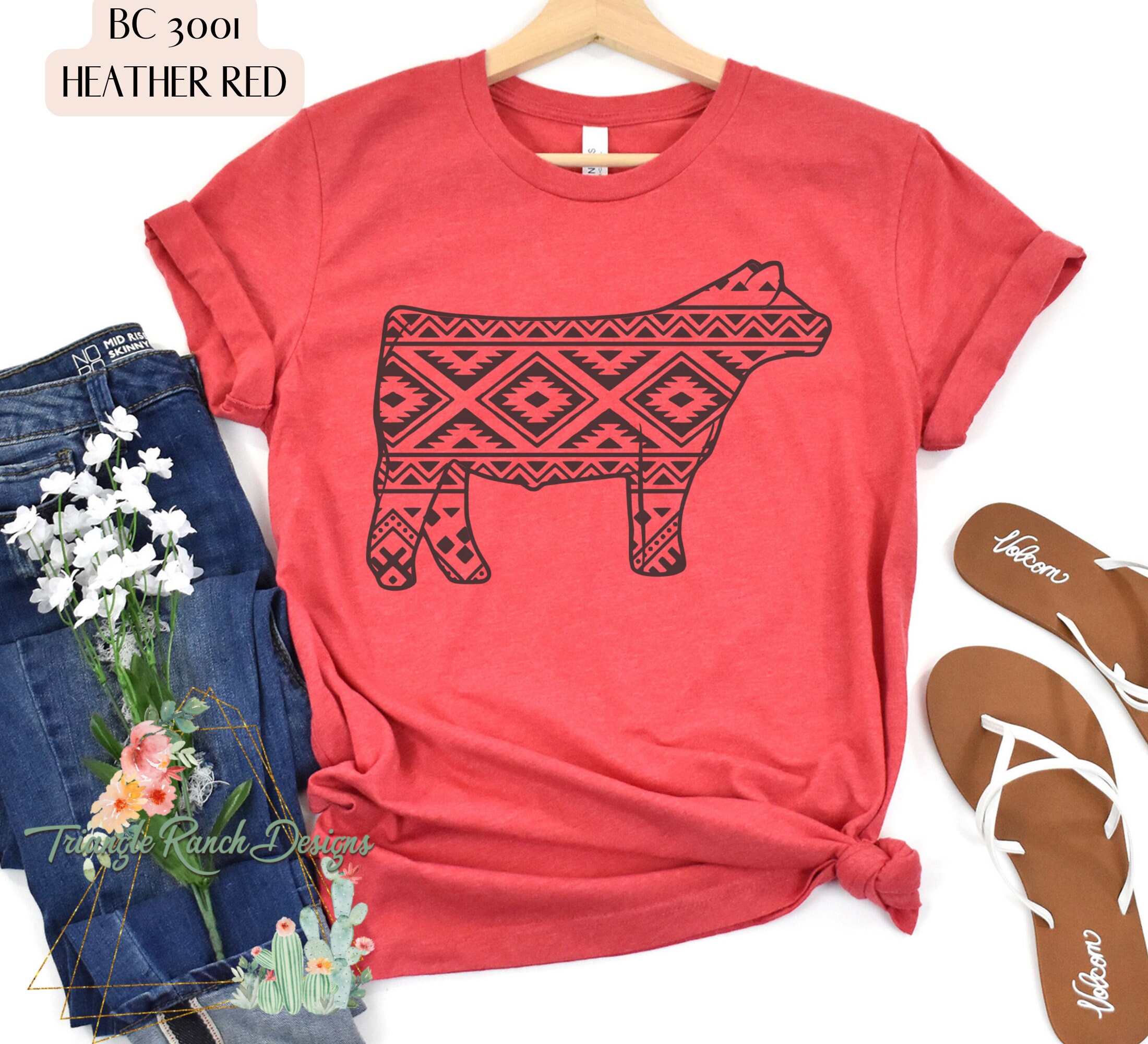Aztec Show Steer Tee Livestock T-shirt Stock Show Shirt Show - Etsy