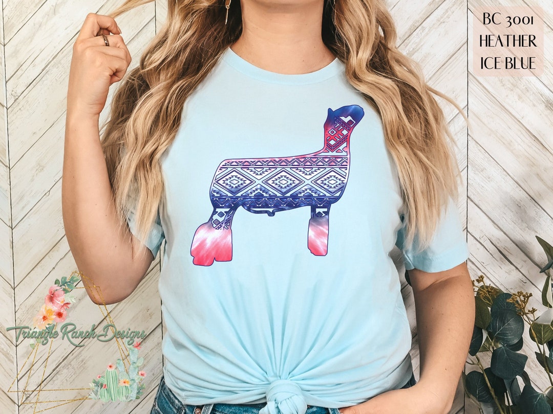 Aztec Lamb Stock Showt-shirt Show Lamb, Red, White, Blue Lamb Tee ...