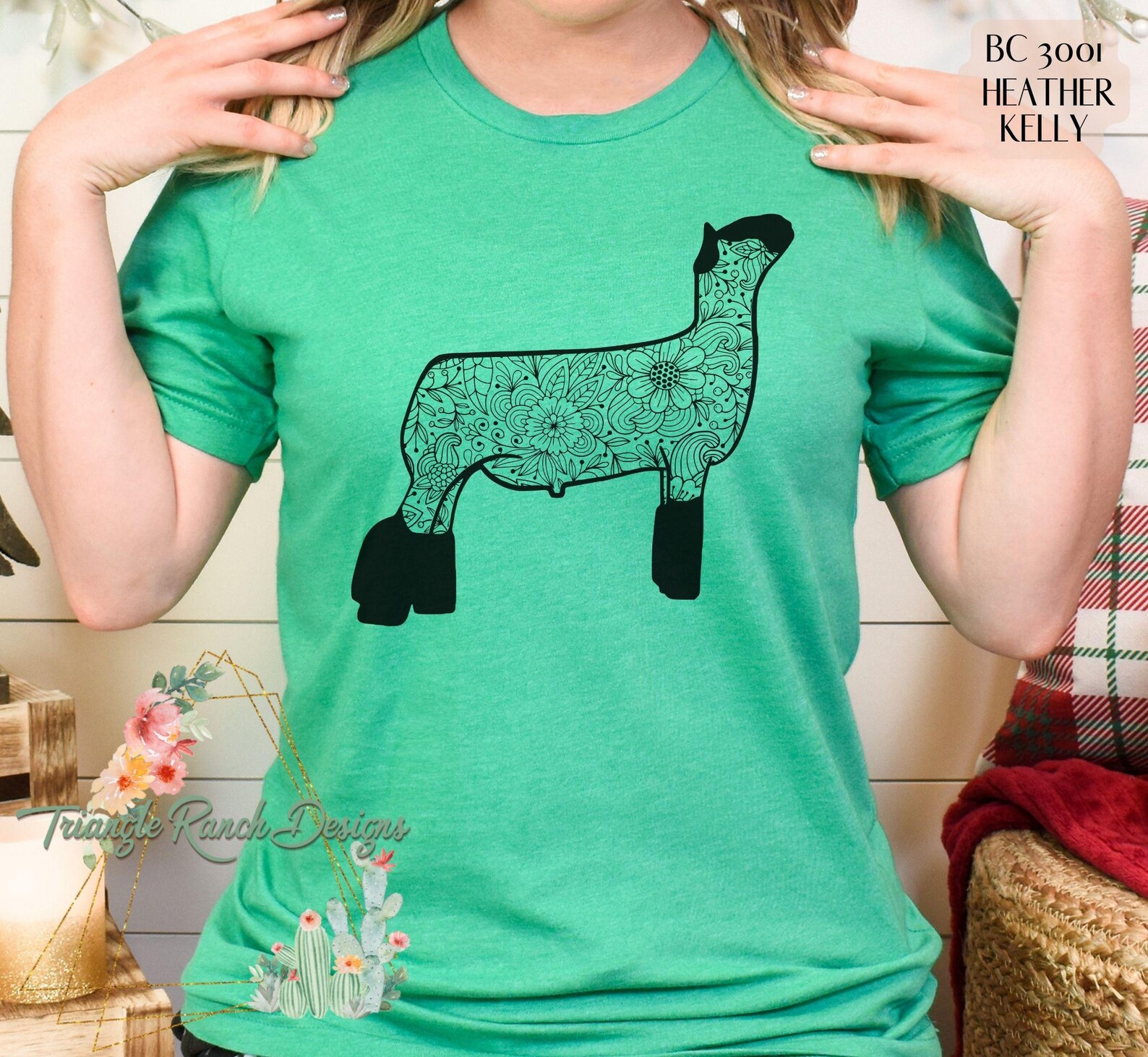 FLORAL Show Lamb Graphic Tee Livestock Tshirt Stock Show Shirt Show ...