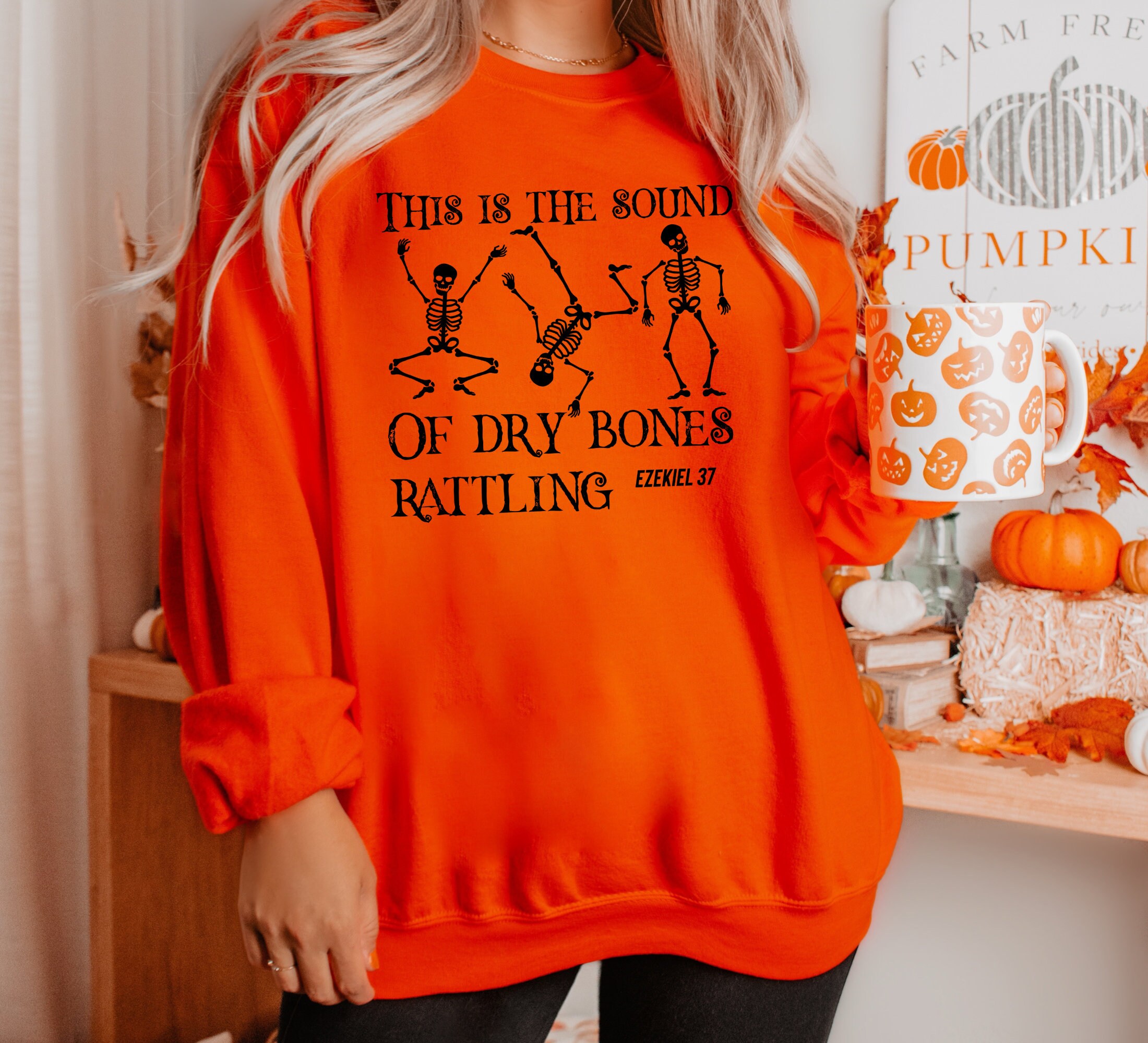 Christian Skeleton Tee Halloween Tee Rattle Dry Bones - Etsy