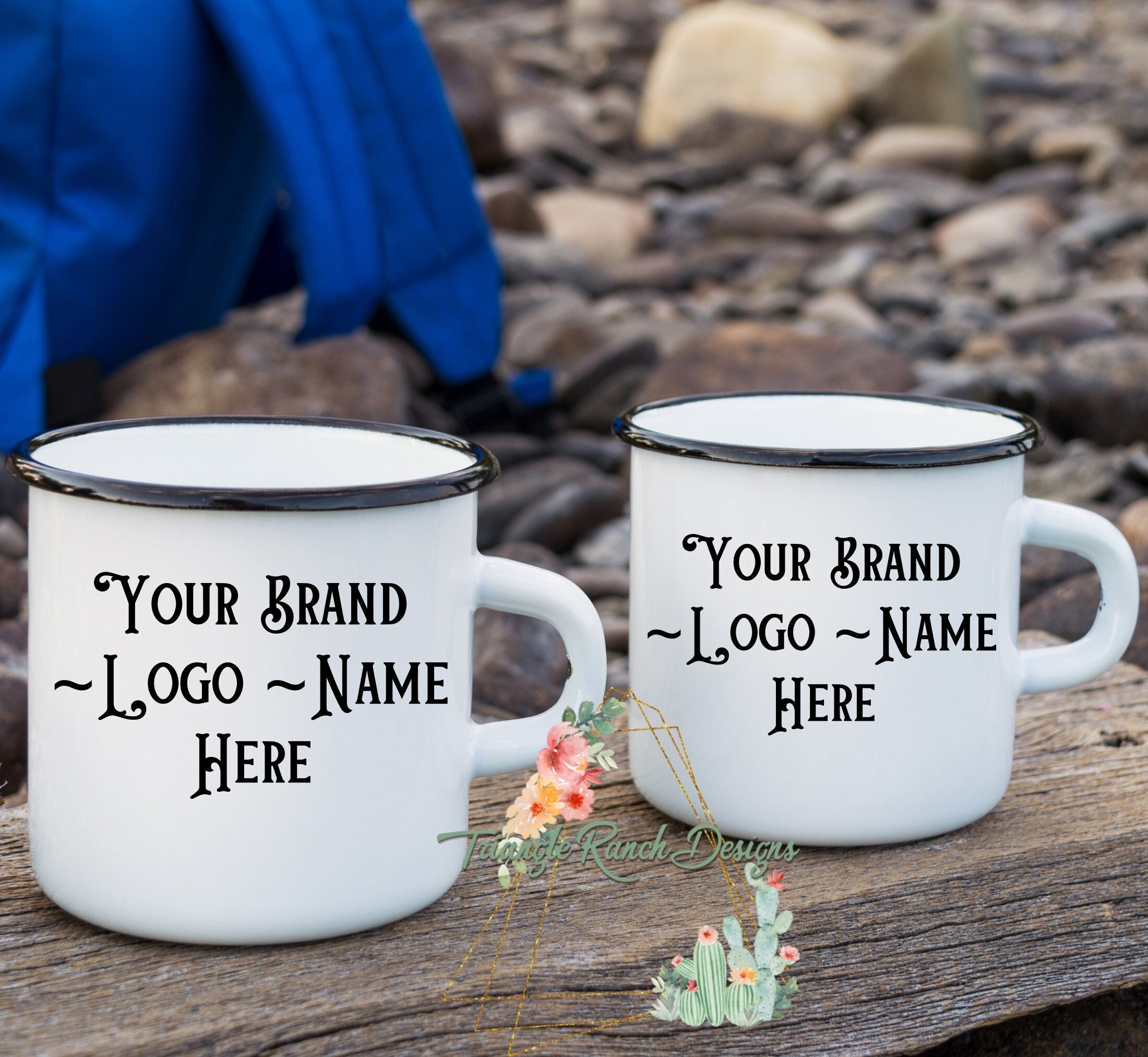 Personalized Cattle Brand Camping Mug, Ranch Brand Enamel Camp Mug ...