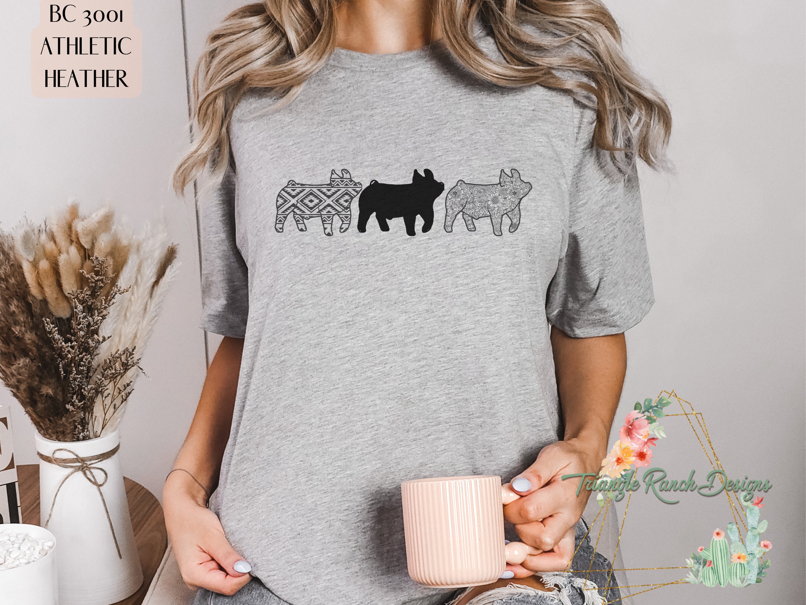 Aztec Show Pig Shirt Show Pig Tee Livestock Tee Stock Show T-shirt Show ...