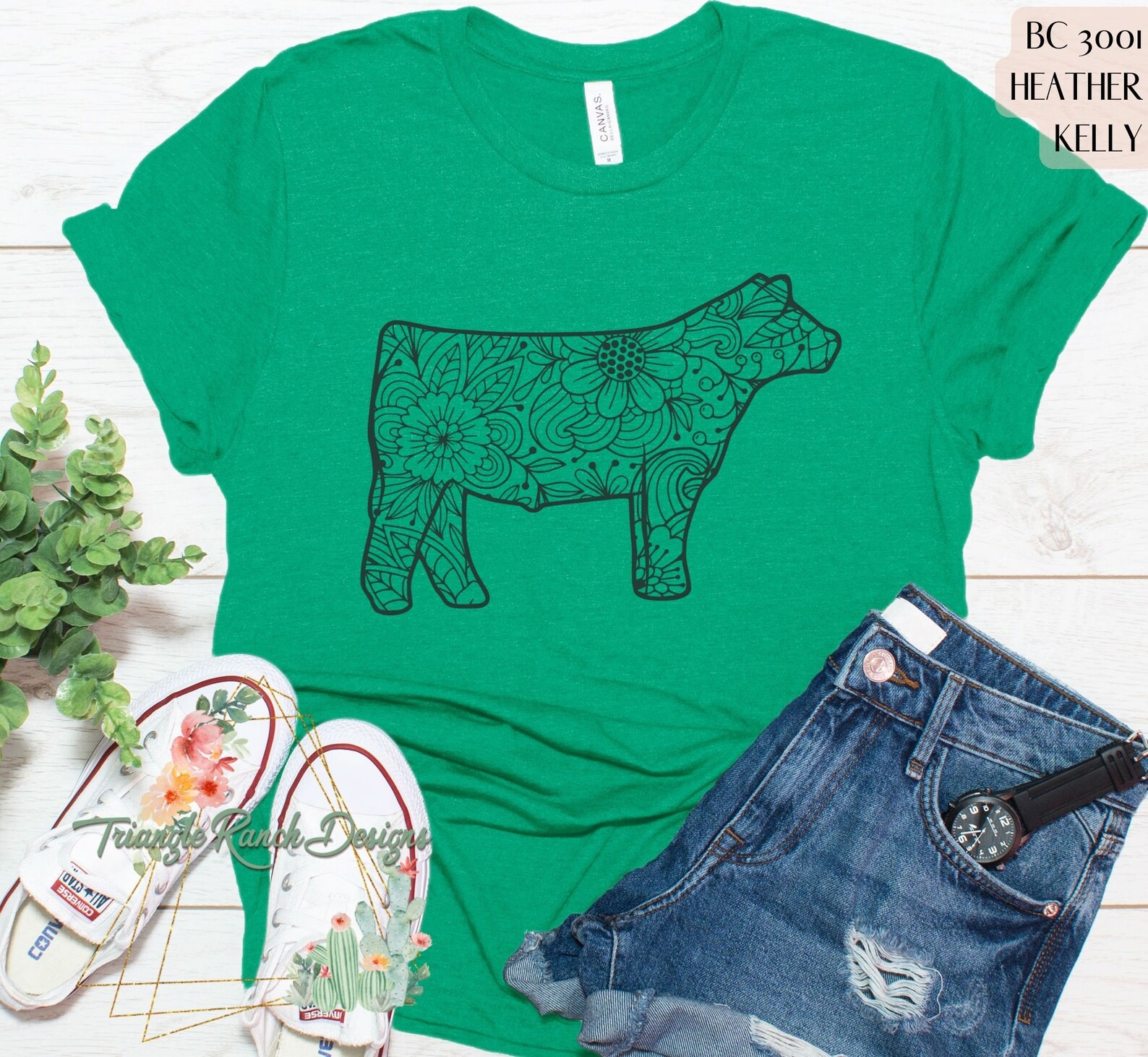 XS to 5XL Floral Show Steer Tee Livestock T-shirt Stock Show Shirt Show ...