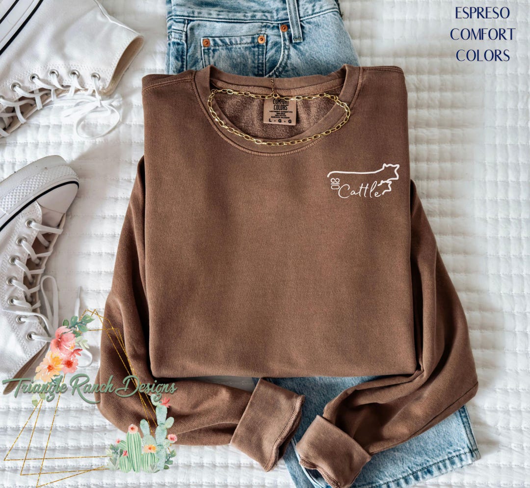 Comfort Colors Cattle Brand Sweatshirt, Ranch Cow Brand Top, Cattle ...