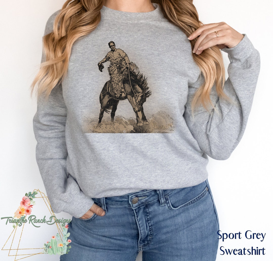 Cowboy Bronc Sweater,bucking Horse, Bronc Rider Shirt,retro Western ...