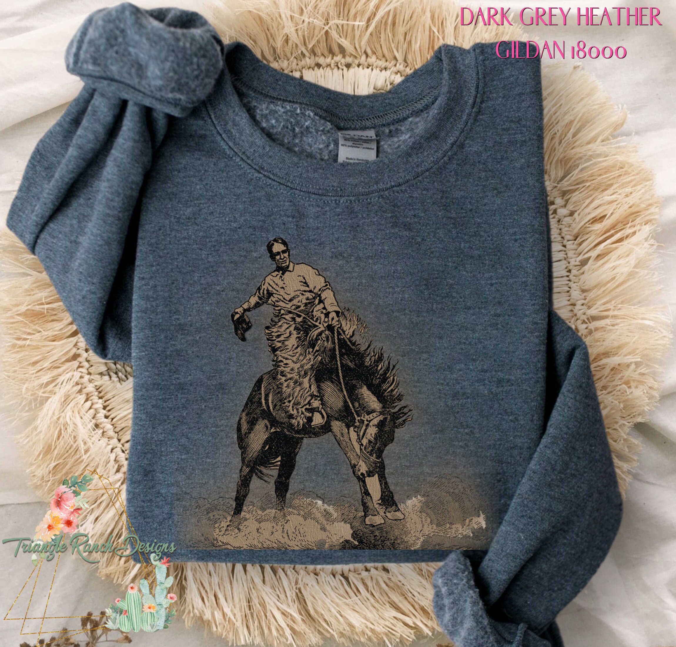 Cowboy Bronc Sweater,bucking Horse, Bronc Rider Shirt,retro Western ...