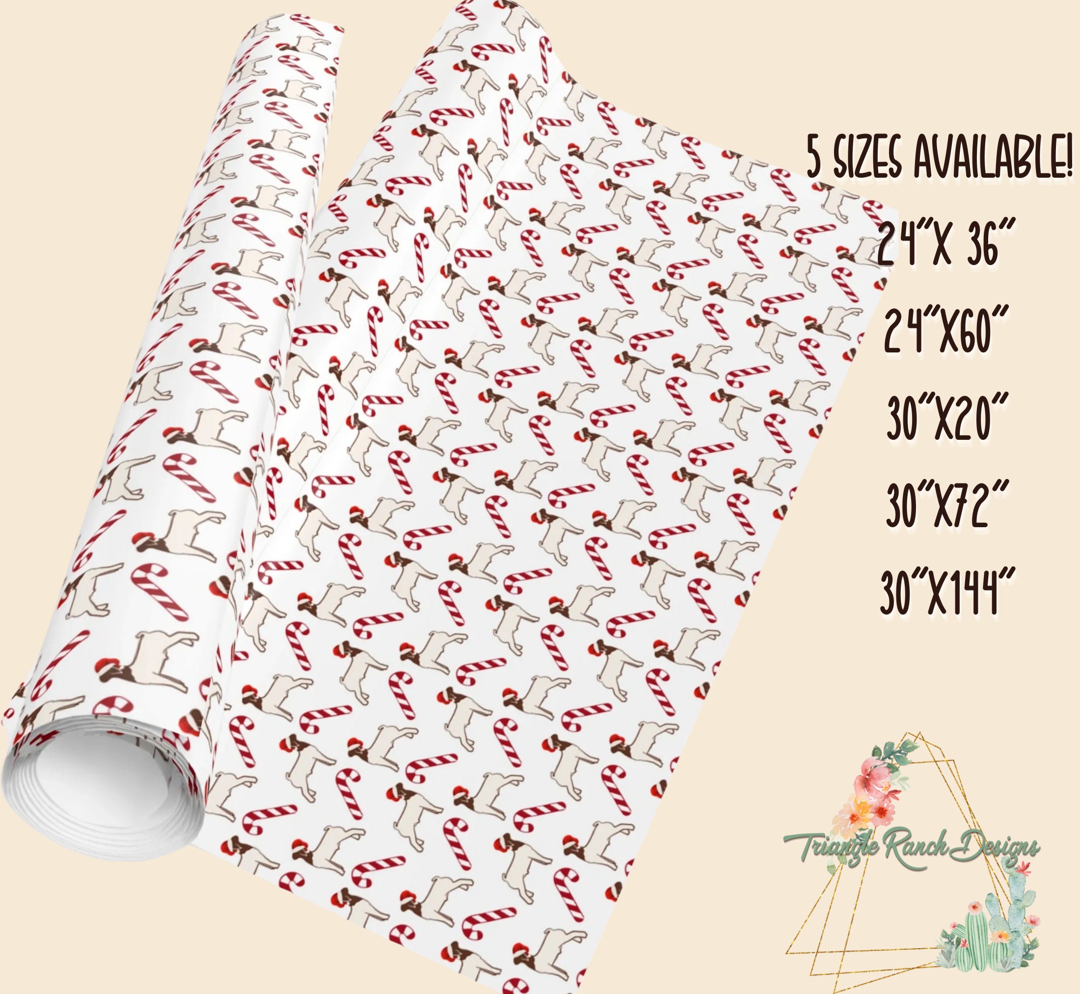 Candy Cane GOAT Wrapping Paper,country Wether Christmas Gift Wrap ...