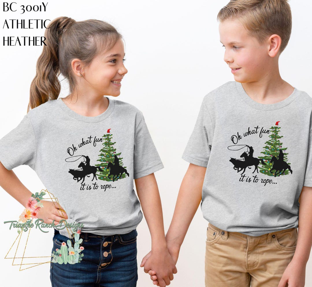 Team Roping Christmas Tshirt, YOUTH Team Roper,christmas Horse,header ...