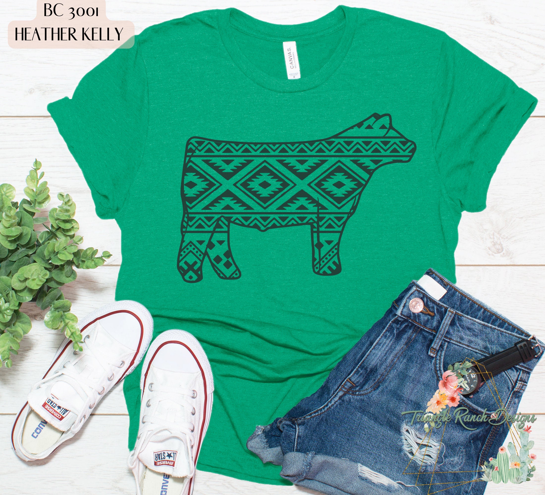 Aztec Show Steer Tee Livestock T-shirt Stock Show Shirt Show - Etsy
