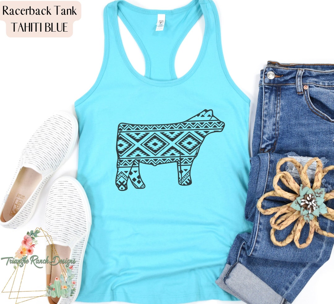 Aztec Show Steer Tee Livestock Tank Top, Stock Show Shirt Show Steer ...