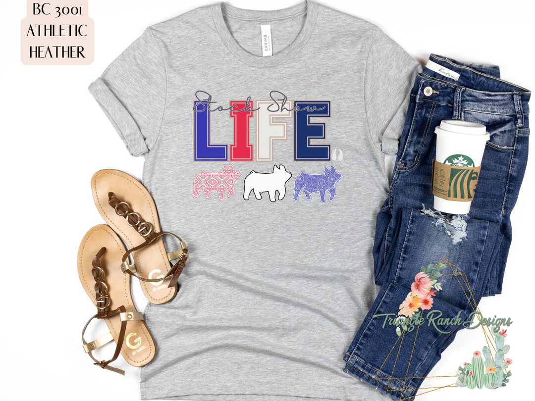 4th of July Pig Stock Show Life Show Pig Tee Livestock Shirt Stock Show ...