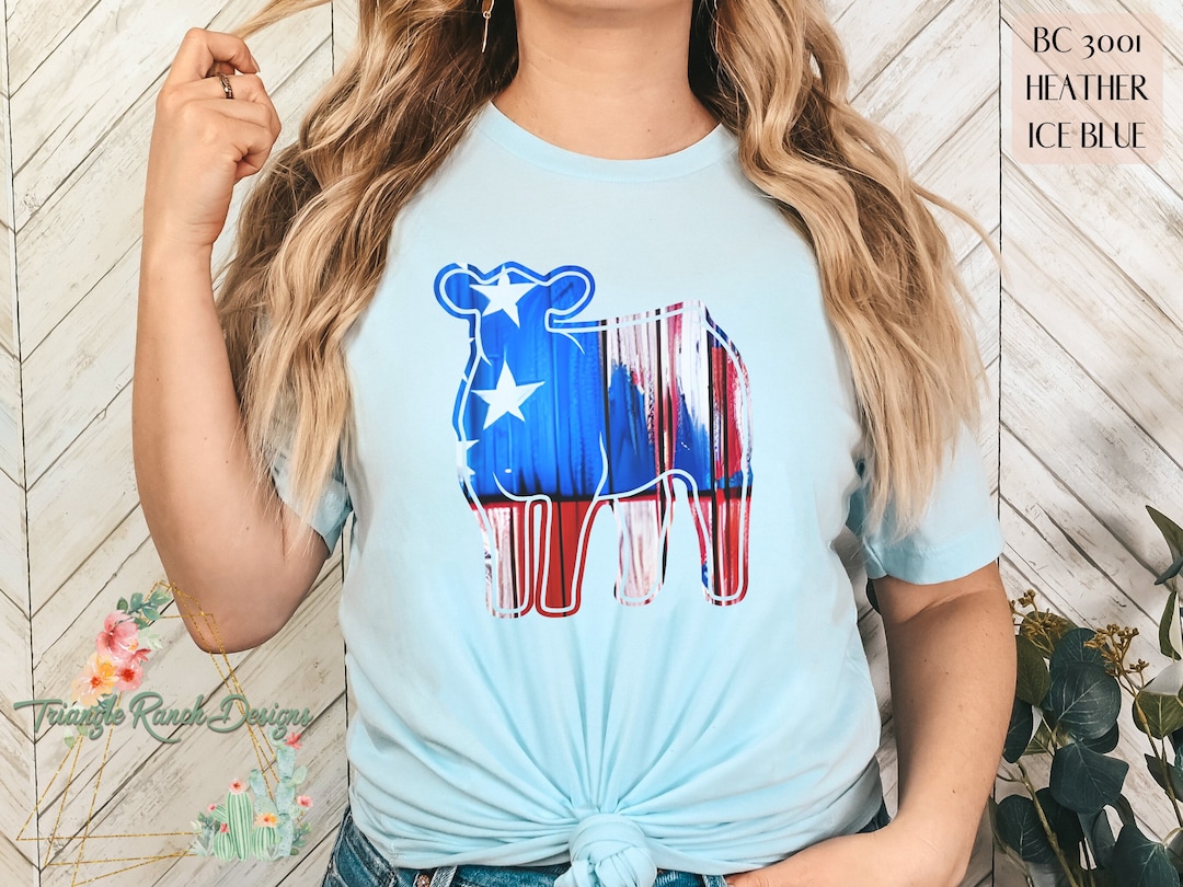 4th of July Heifer Stock Showt-shirt Show Heifer Tee Livestock Shirt ...