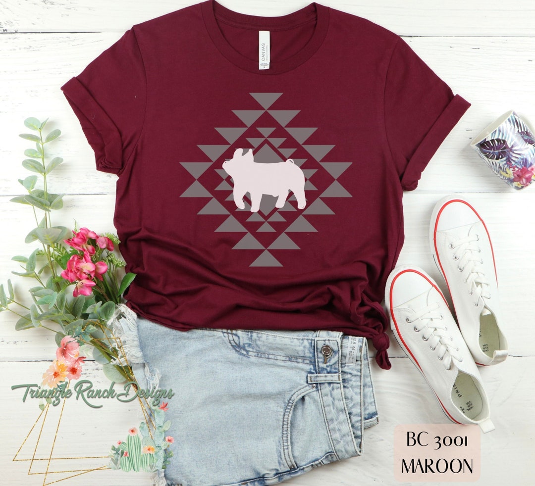 Aztec Show PIG Tee Pig Livestock Tshirt Stock Show Shirt Show Pig T ...