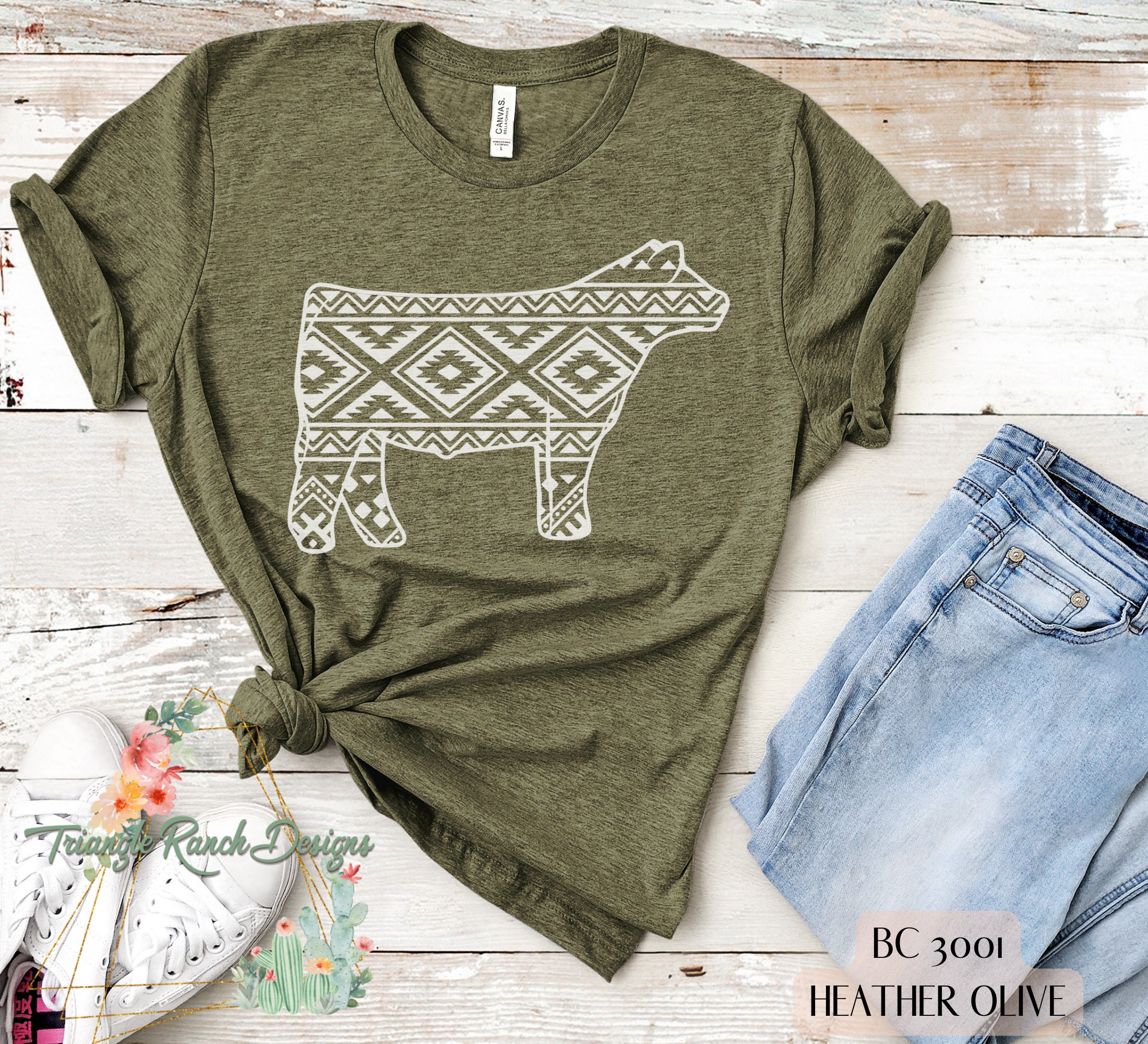 Aztec Show Steer Tee Livestock T-shirt Stock Show Shirt Show - Etsy