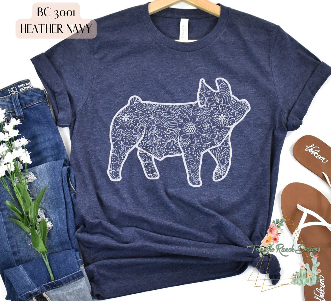 Floral Show Pig Tee Livestock T-shirt Stock Show Shirt Show Pig T-shirt ...
