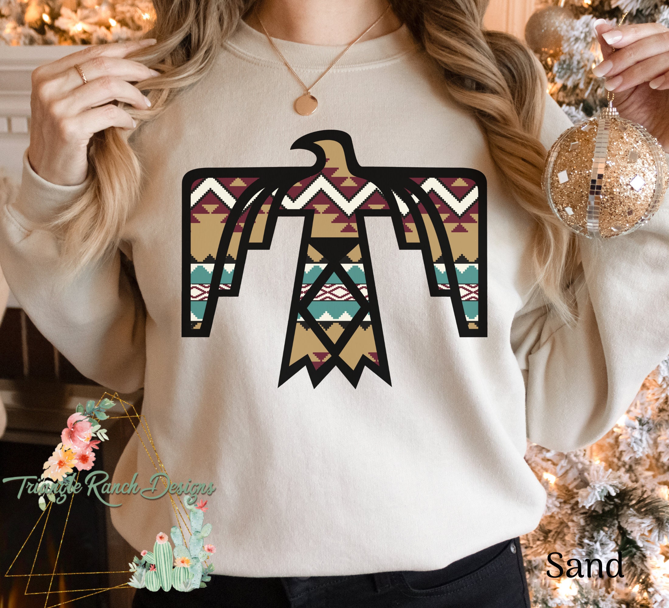 Thunderbird Western Serape Print Sweater, Native American Shirt ...