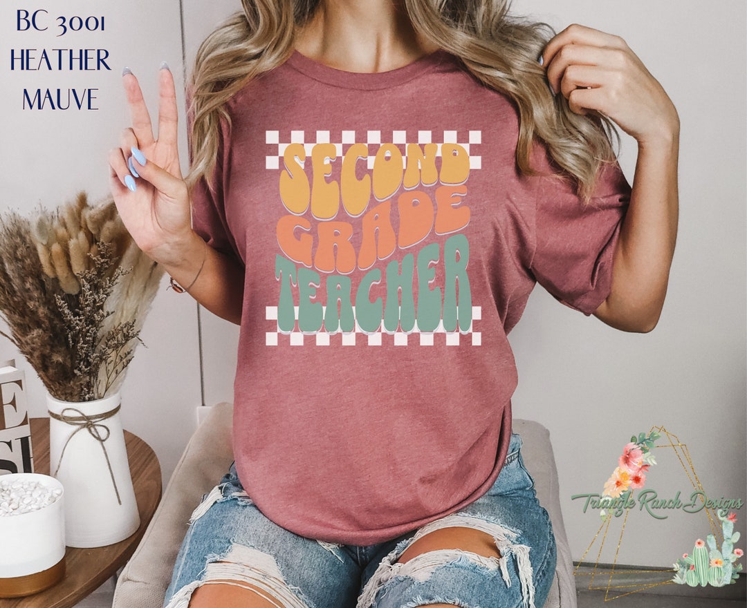 Retro Back to School Second Grade Teacher Tshirt,teacher Team,matching ...