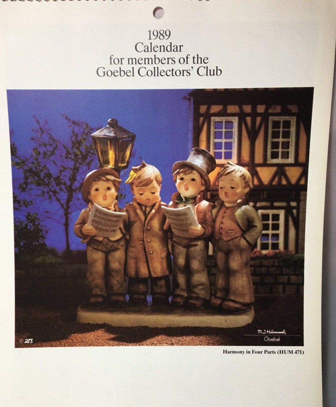 1989 Goebel Collector's Club Calendar; Hummel, Goebel, Collector's Club ...