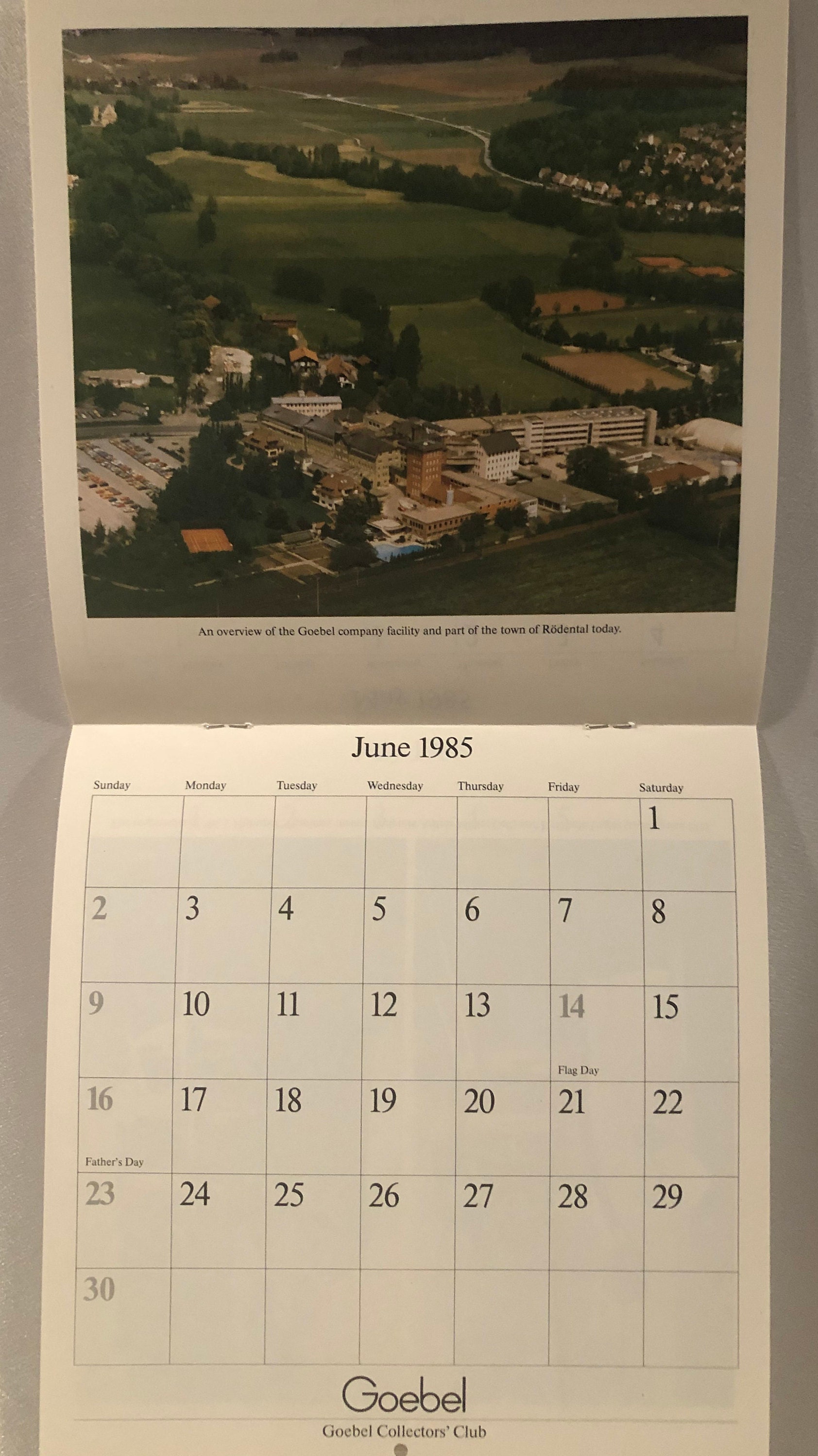 1985 Goebel Collector's Club Calendar; Berta Hummel Calendar; Hummel ...