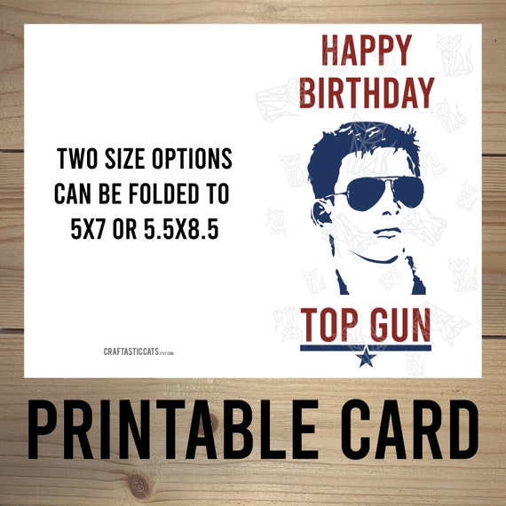 Top Gun Greeting Card happy Birthday Top Gun - Etsy