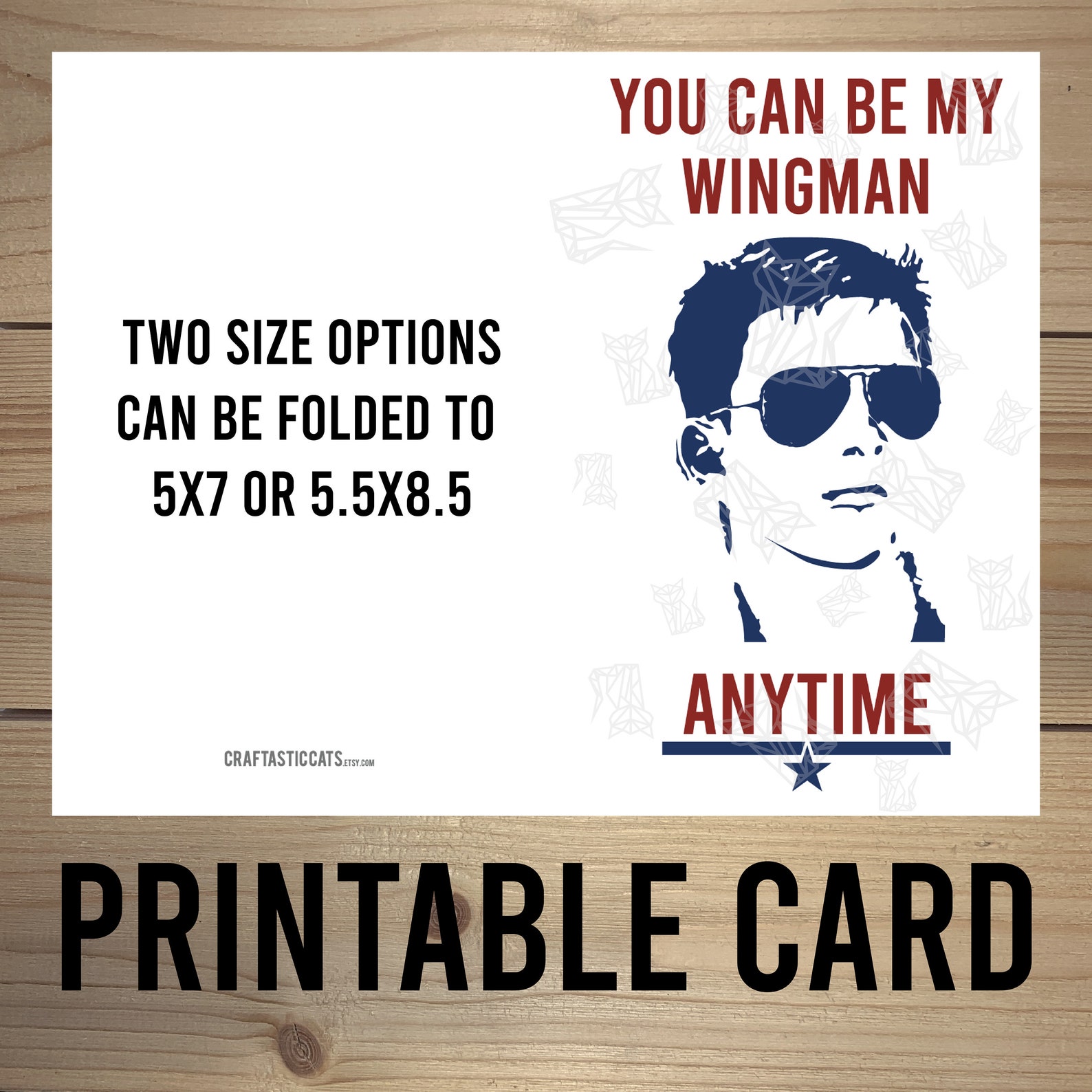 Top Gun Greeting Card - "you Can Be My Wingman Anytime" - Etsy
