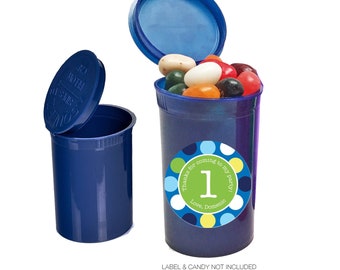 24 CLEAR Plastic POP Candy Container Party Favors Pop Top Hinged Lid ...