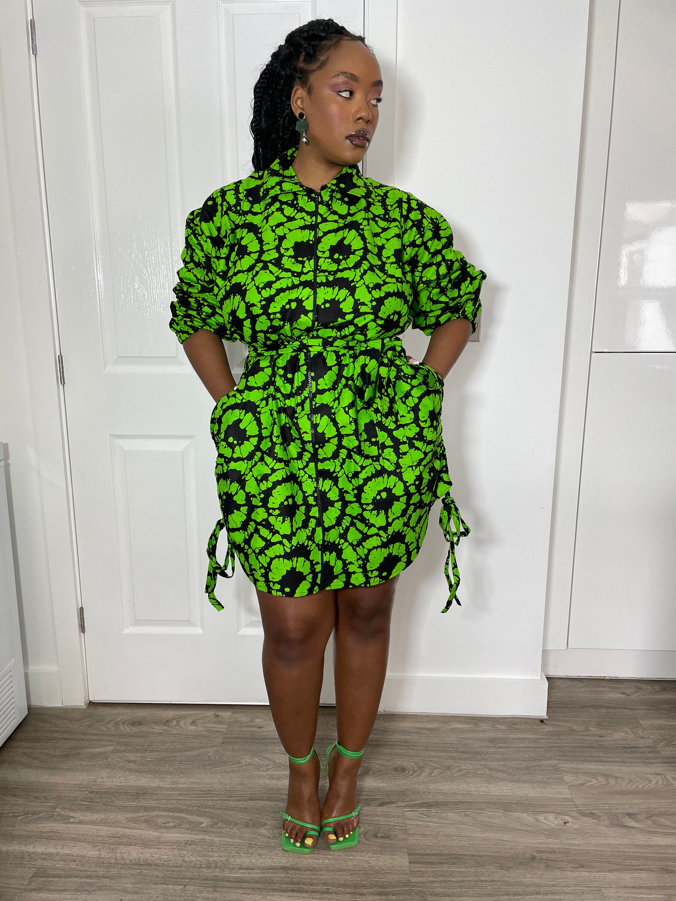 Irene Shirt Dress, Shirt Dress With Front Zipper, Print Dress, African ...