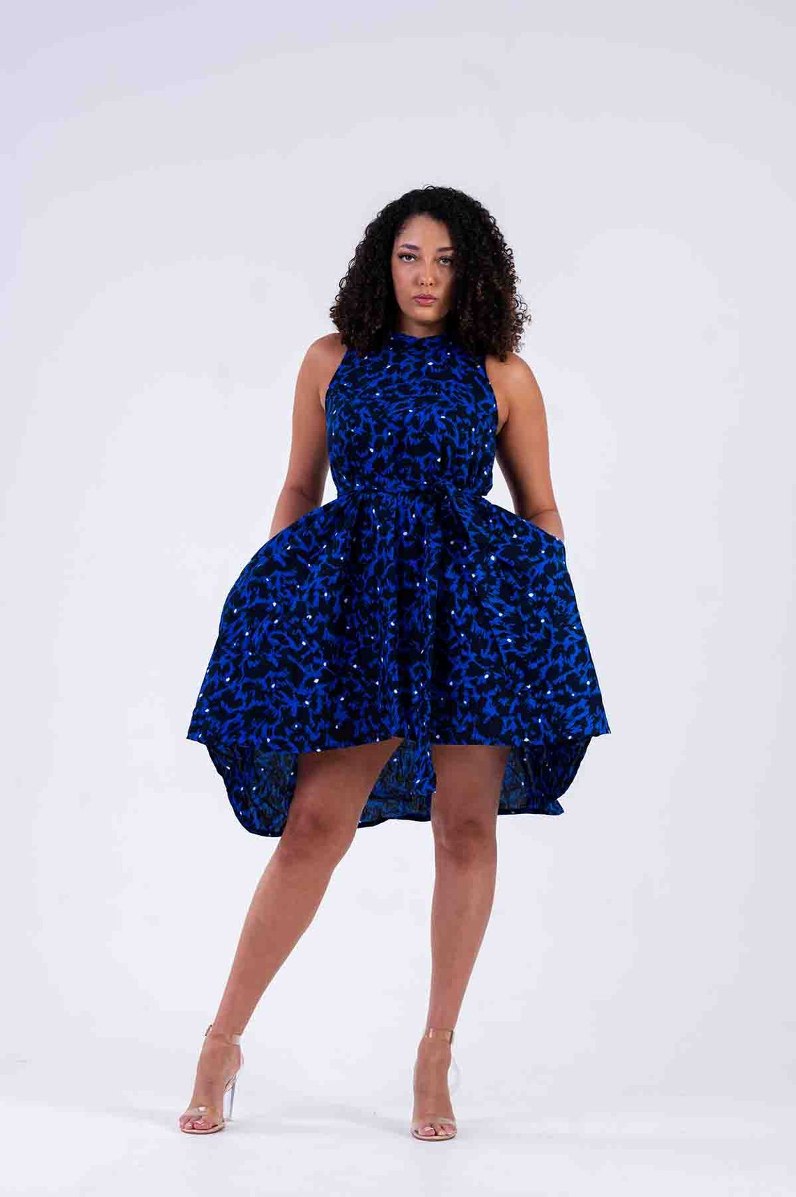 Zalda Midi Dress, Print Dress, Gathered Dress, African Print Dress ...
