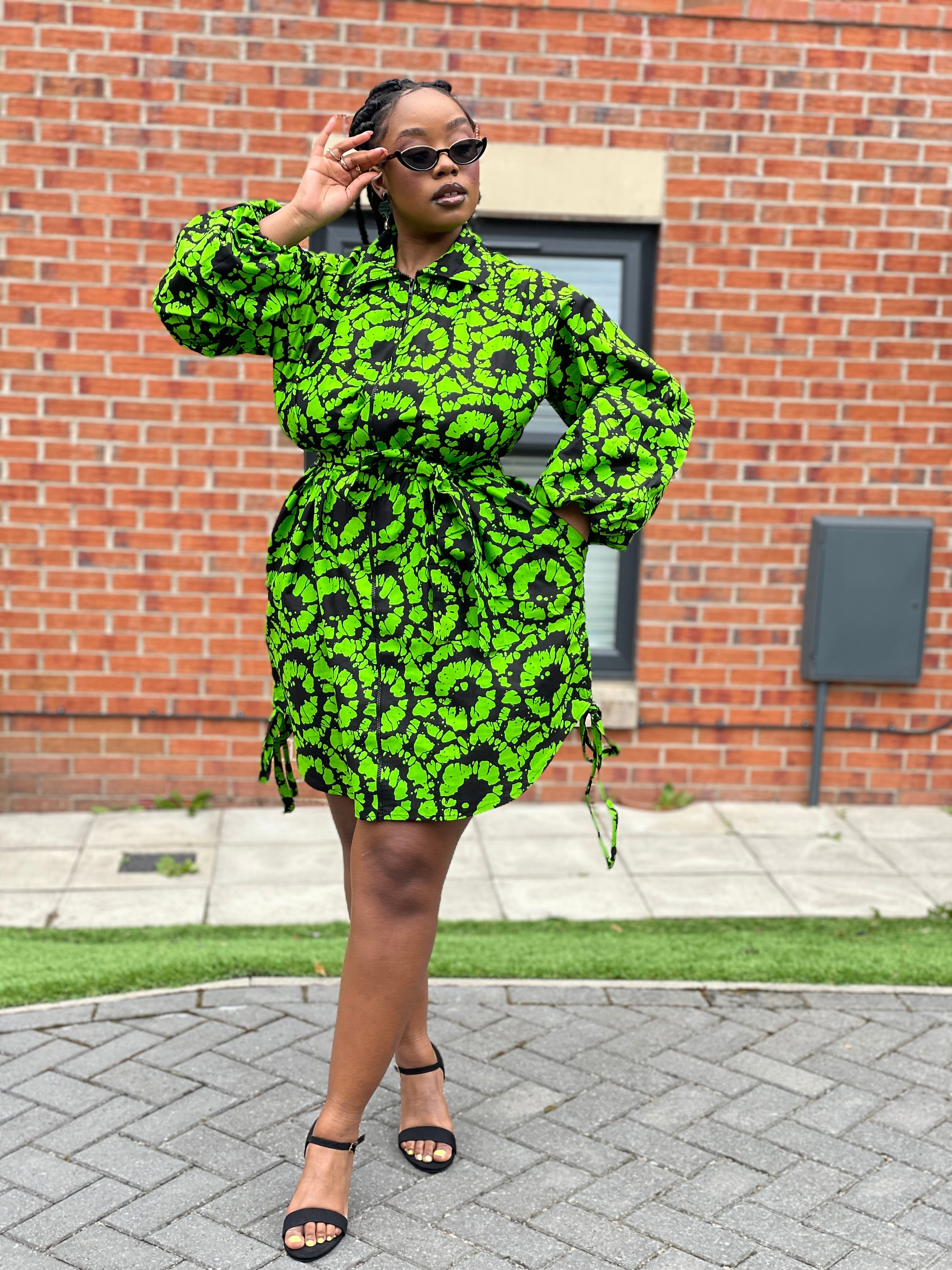 Irene Shirt Dress, Shirt Dress With Front Zipper, Print Dress, African ...