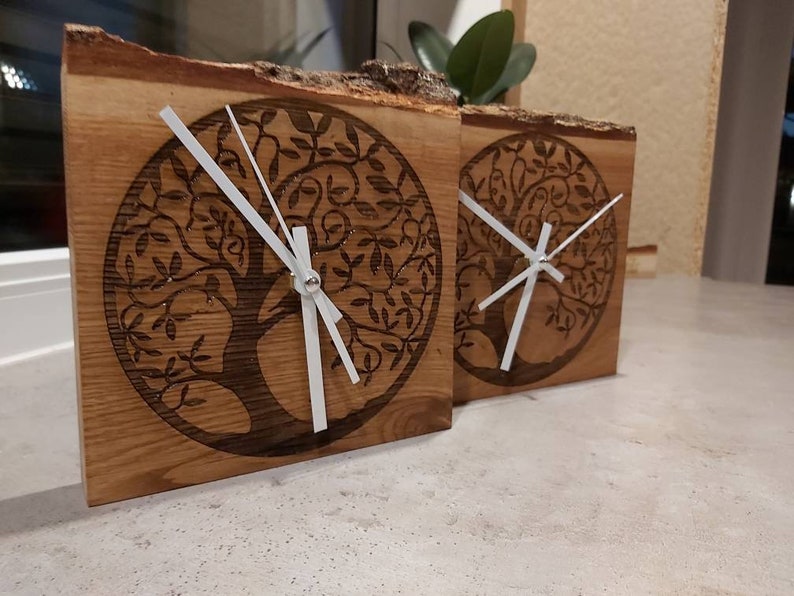 Clock With Tree of Life Flower of Life Clock Table Clock - Etsy