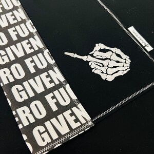 EDC Hank Skeleton Middle Finger Embroidered Handkerchief for Everyday ...