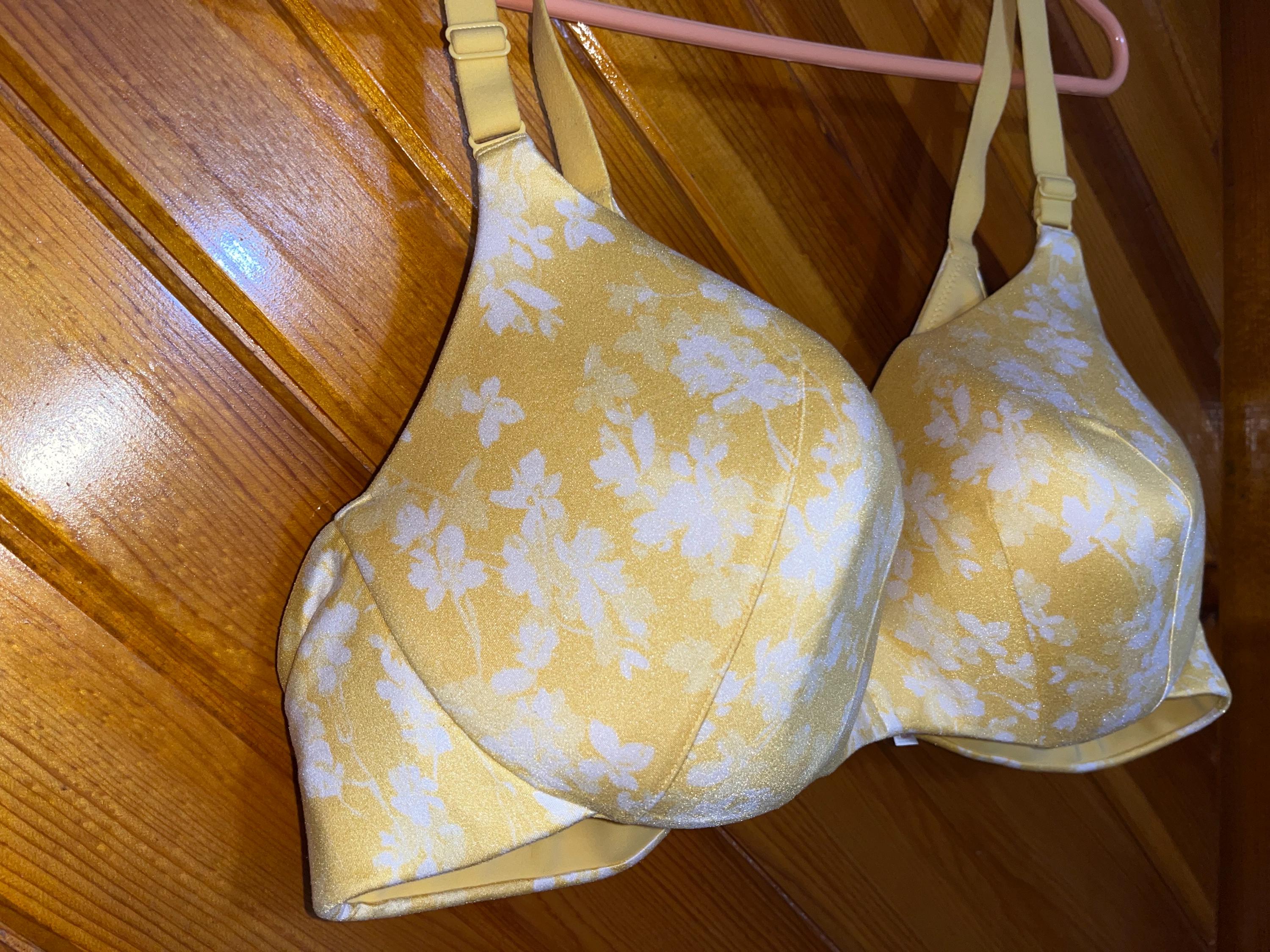 Cacique Lightly Lined Balconette Bra - Yellow With White Floral Print ...