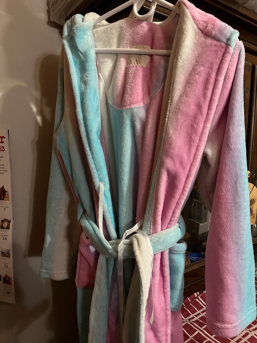 NEW WITHOUT TAGS Beautiful Rainbow Ombre Hooded Robe Heavyweight Ultra ...