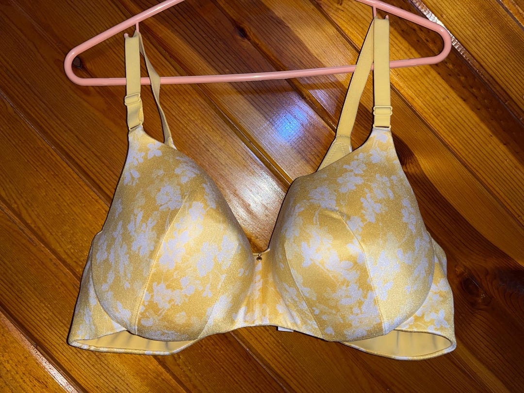 Cacique Lightly Lined Balconette Bra - Yellow With White Floral Print ...