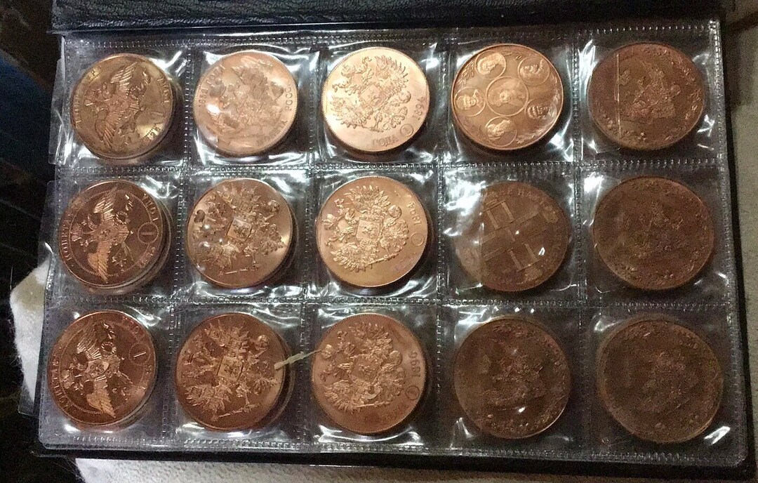 Russian Rouble Pattern Sets of Czars - 2 Sets - 1 Bronze & 1 Copper ...