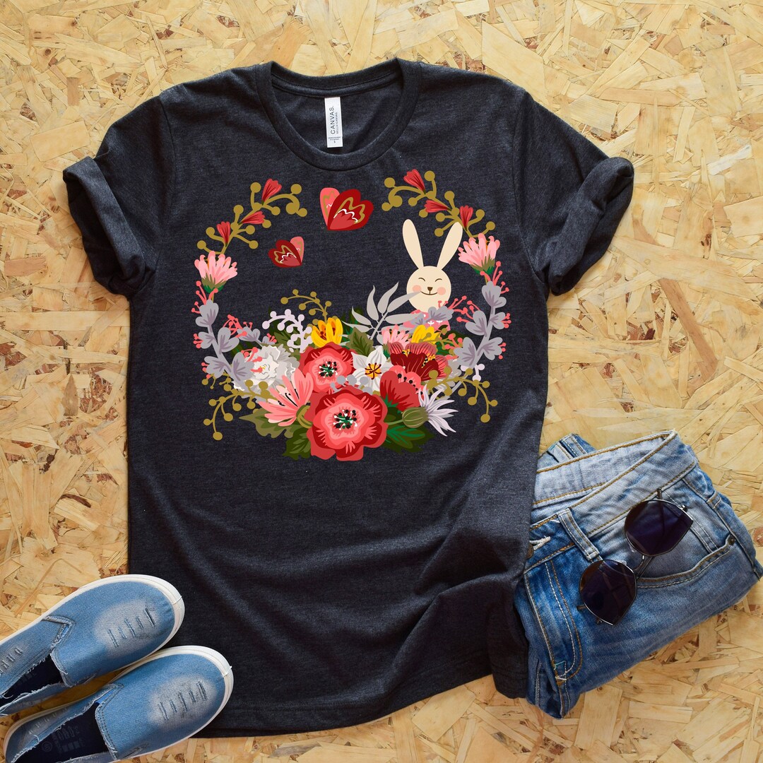 Spring shirt, Spring shirt for women, Spring tee shirt, Bunny Shirt ...