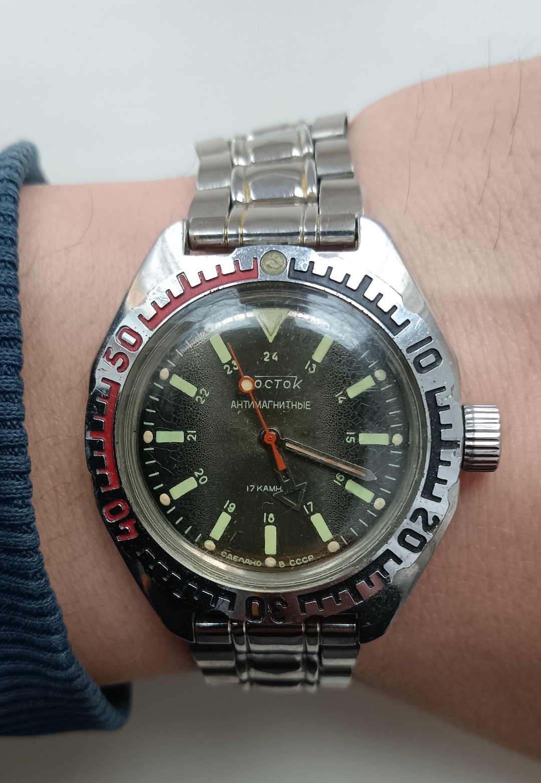 Vintage Soviet Watch Vostok Amphibia Antimagnetic USSR Mechanical Men's ...