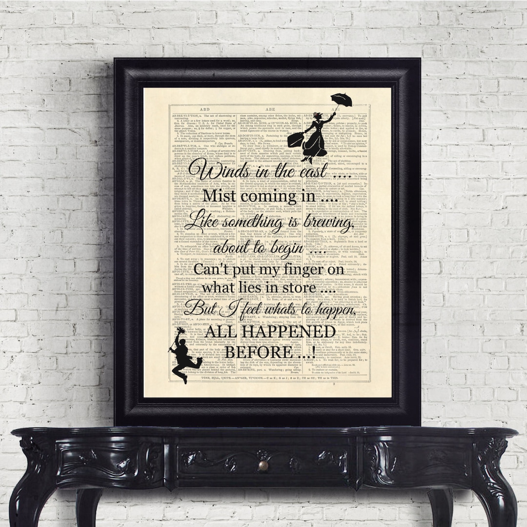 Mary Poppins Winds in the East Dictionary Page INSTANT DOWNLOAD Wall ...