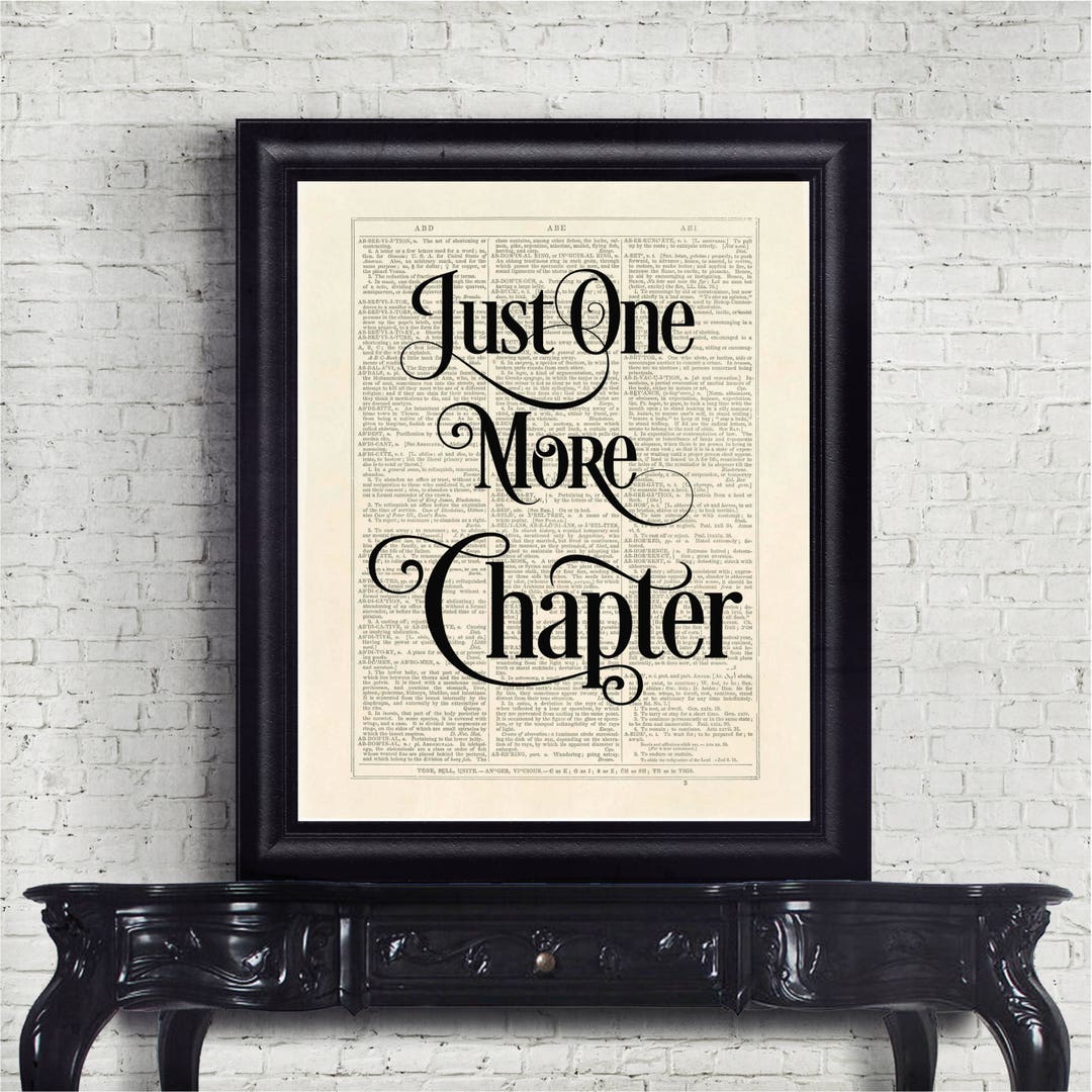 Just One More Chapter Gift Idea INSTANT DOWNLOAD Bookworm Book Reader ...