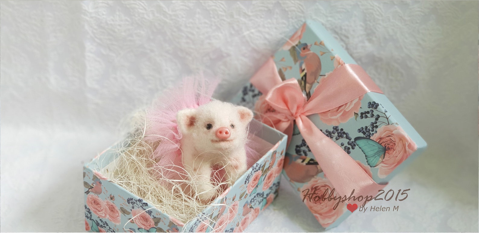 Needle Felted Pink Baby Piggy сute Piggy Doll Wool Animals Pig Toy ...