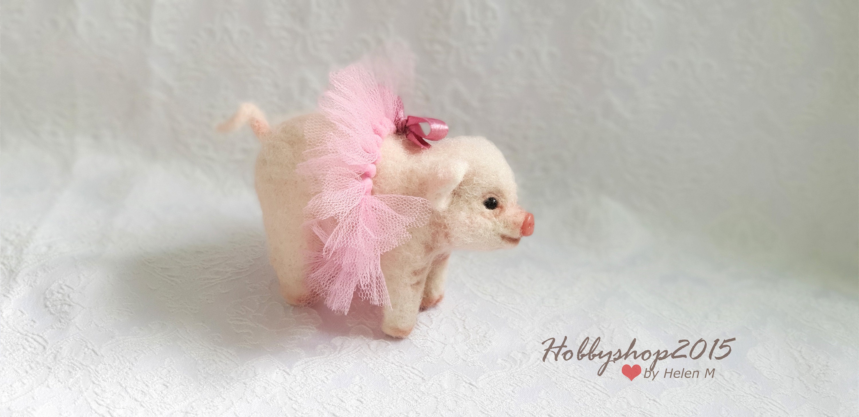 Needle Felted Pink Baby Piggy сute Piggy Doll Wool Animals Pig Toy ...