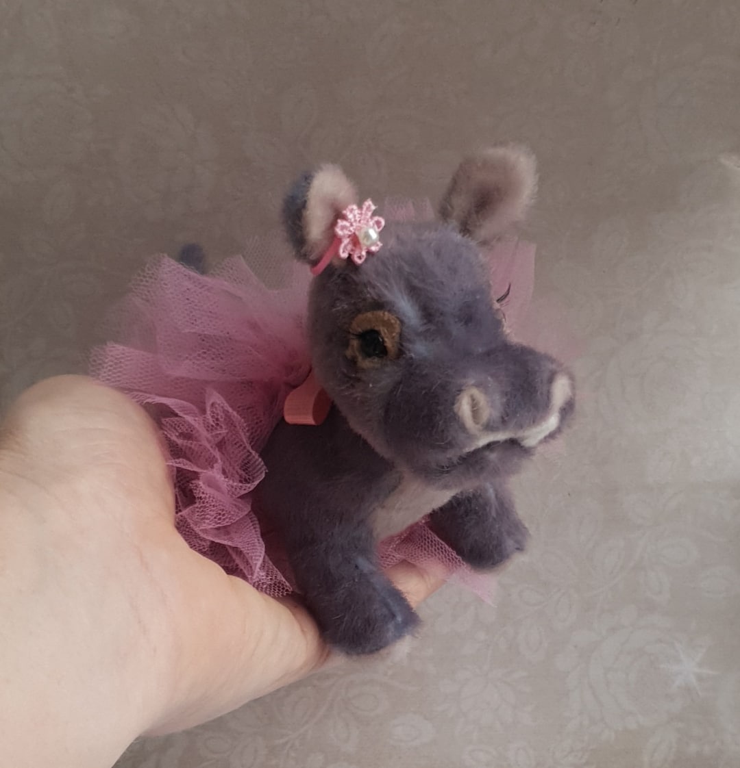 Baby Hippo Stuffed Toy Hippo Zoo Safari Animal Hippo Toy Cute Soft Tutu ...