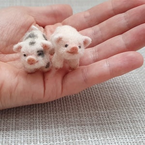Needle Felted Pig Gift Animal Sculpture Felt Mini Pig 1:12 Dollhouse ...