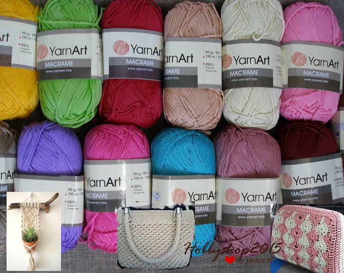 Macrame Yarn Cord Yarnart Macrame Bag Polyester Cord 2 Mm Macrame Rope ...
